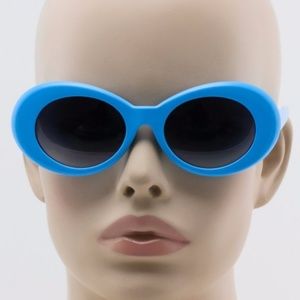 Accessories | Blue Retro Clout Goggles Sunglasses Rapper Oval | Poshmark